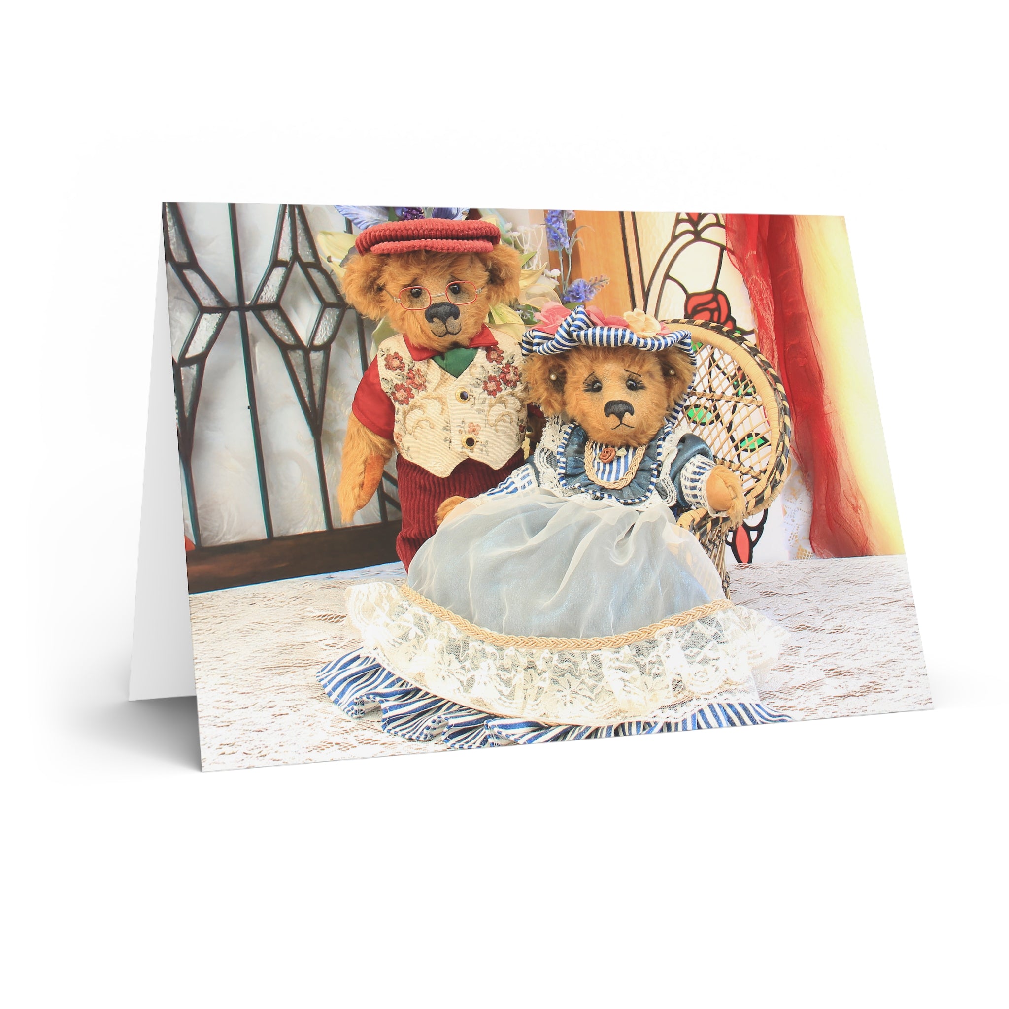 Victorian Teddy Bear Greeting Cards, Cute Animal Cards, Birthday Wishe ...